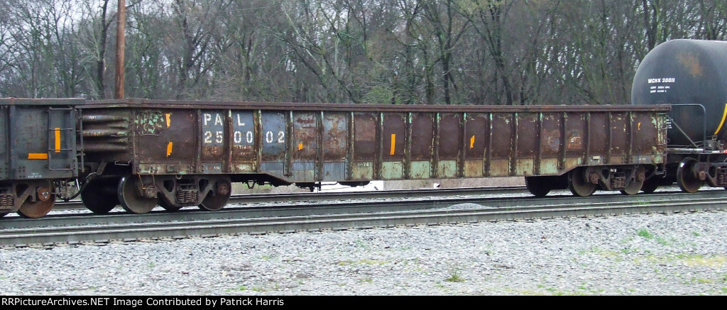 PAL 250002 X-PLE 50 gondola at the north end of NS Brosnan Yard Macon GA 02-23-2013